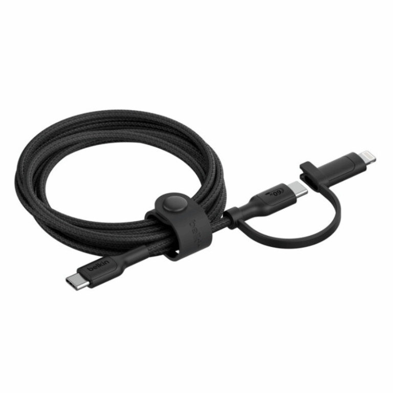 Câble de Charge Belkin 2-en-1 BoostCharge Pro avec connecteurs USB-C et ...